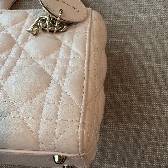 Dior | Bags | Dior Pink Mini Bag With Quilted Design And Gold Accents ...